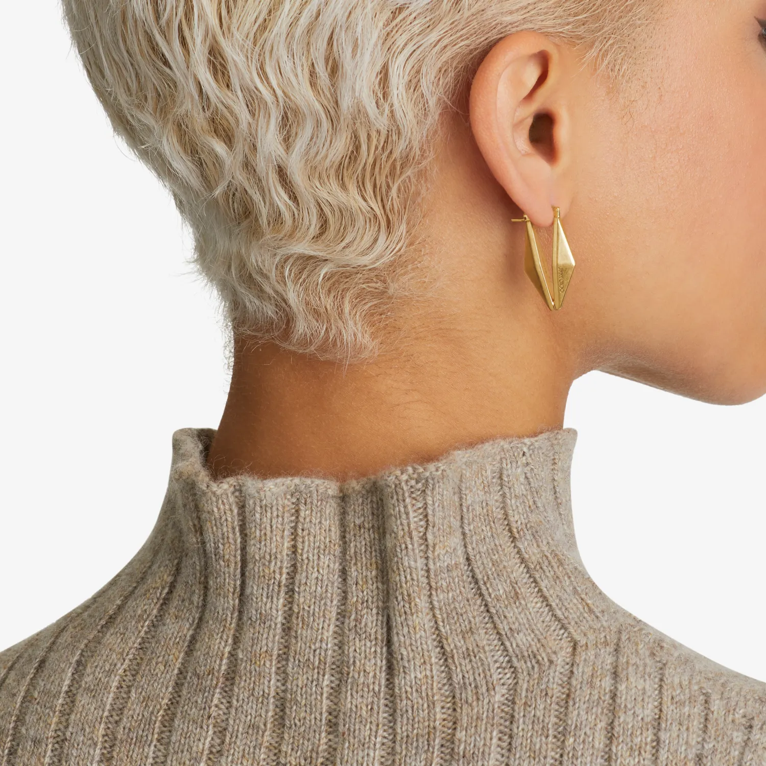 DIAMOND CHAIN EARRING耳环-金色链条耳环-JIMMY CHOO