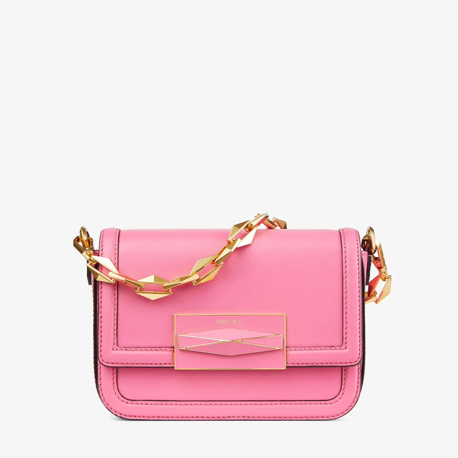 Diamond Crossbody 糖粉色磨面牛皮革手提包 新品系列 Jimmy Choo