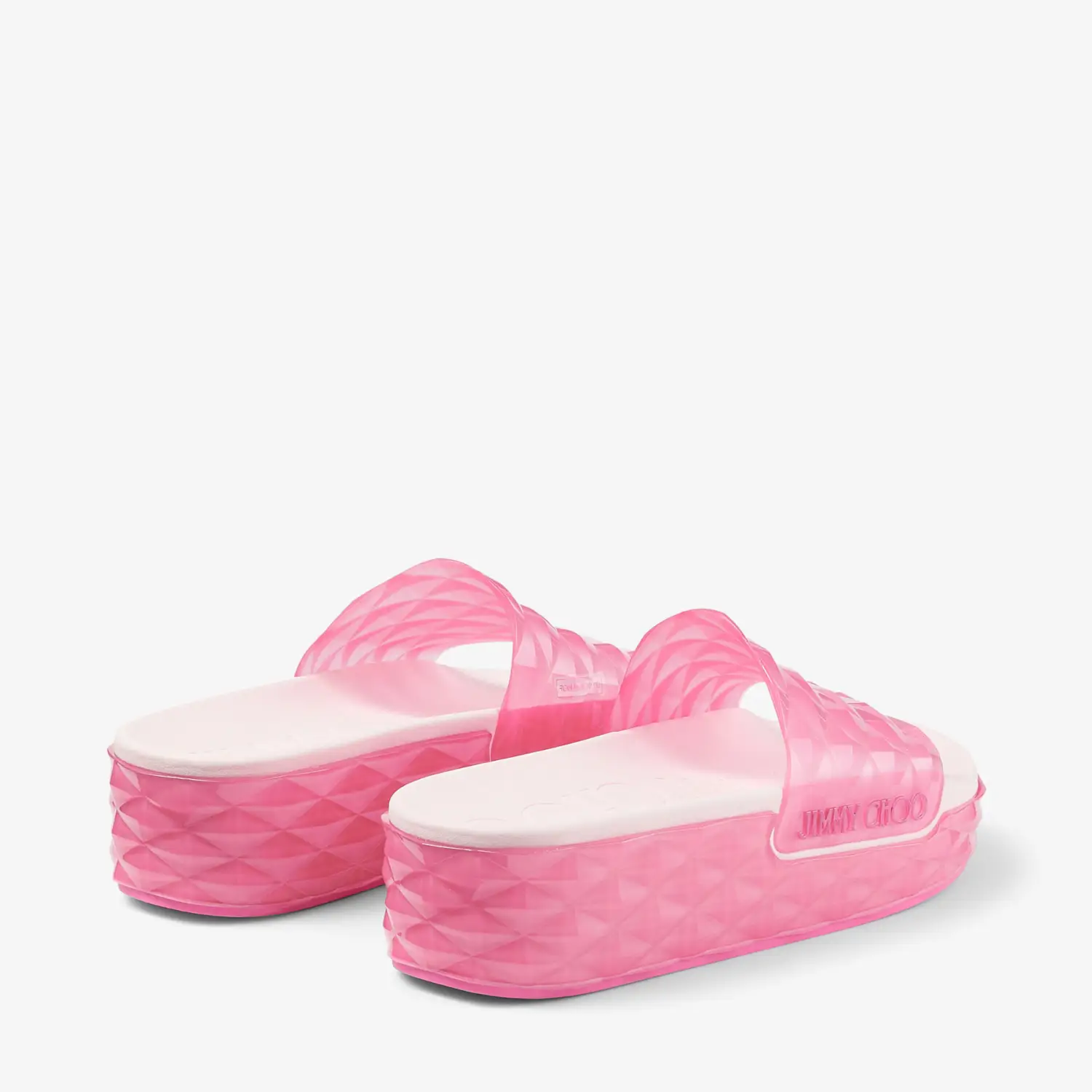 Diamond Slide F 糖粉色橡胶 Diamond钻石型图案凉拖鞋 新品系列 Jimmy Choo