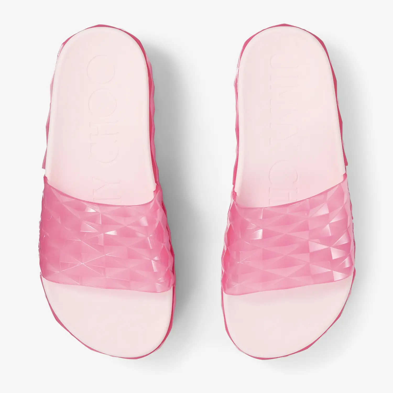 Diamond Slide F 糖粉色橡胶 Diamond钻石型图案凉拖鞋 新品系列 Jimmy Choo
