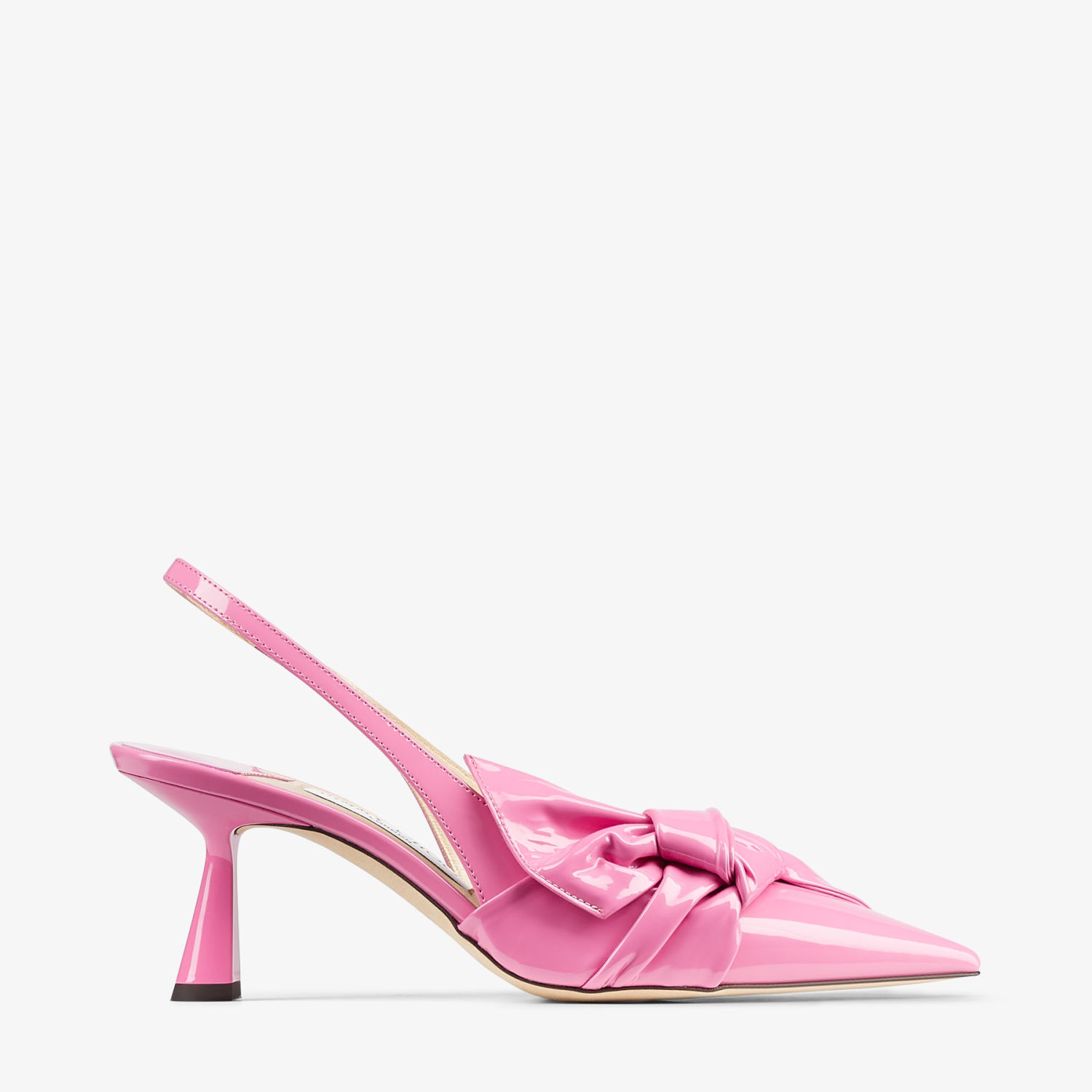 Elinor Sb 65高跟鞋 糖粉色软漆皮尖头露跟高跟鞋 Jimmy Choo