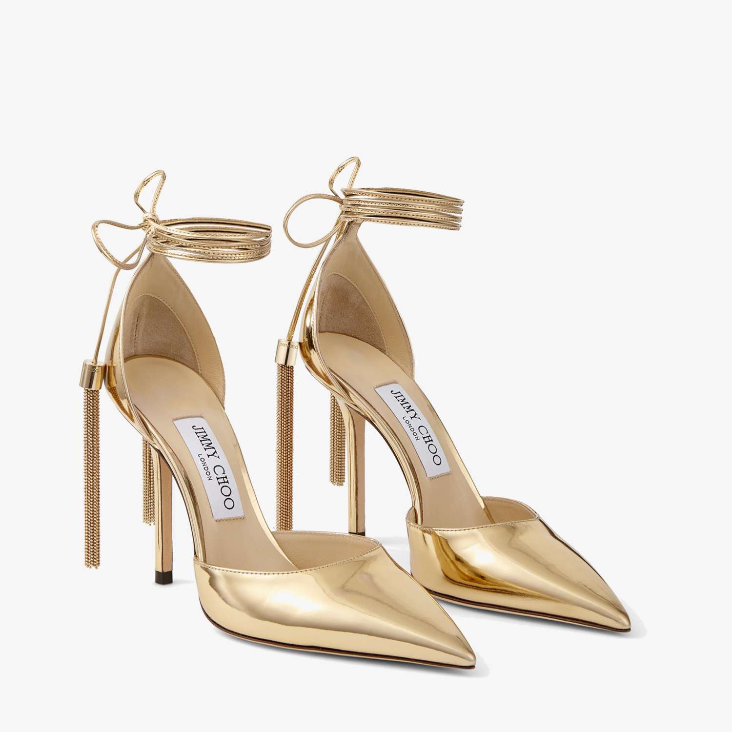 金色液态金属感皮革尖头高跟鞋eris1002022秋季系列jimmychoo