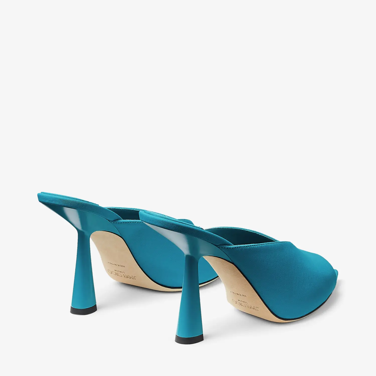 Maryanne Mule 100 孔雀蓝色莱卡面料尖头穆勒鞋 秋季系列 Jimmy Choo
