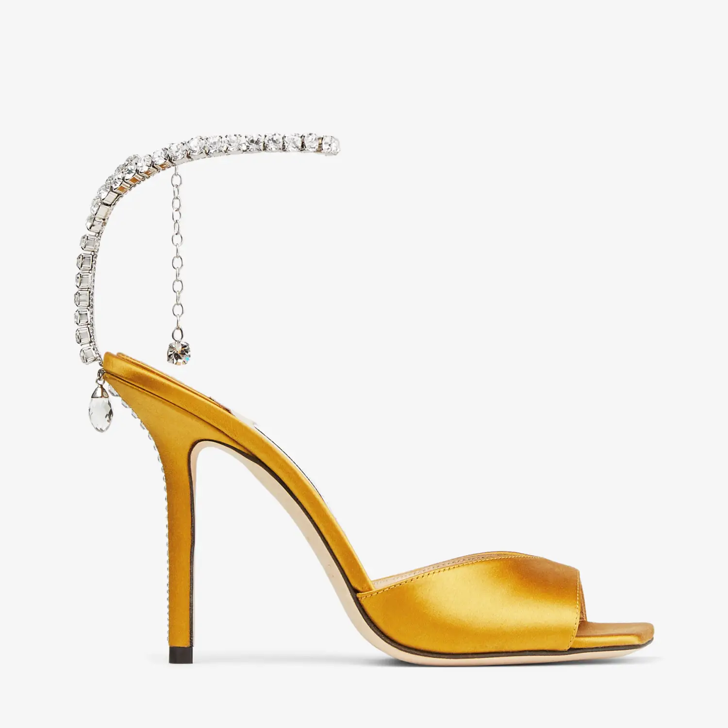 Saeda Sandal 100 水晶饰向日葵花色缎面凉鞋 夏季系列 Jimmy Choo